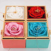 Eternal Rose Box with Engraved Necklace | Swaveo Jewelry